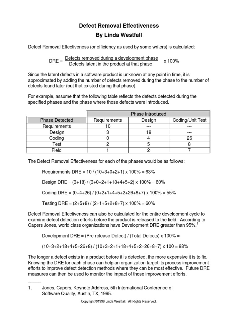 Defect Removal Effectiveness | PDF