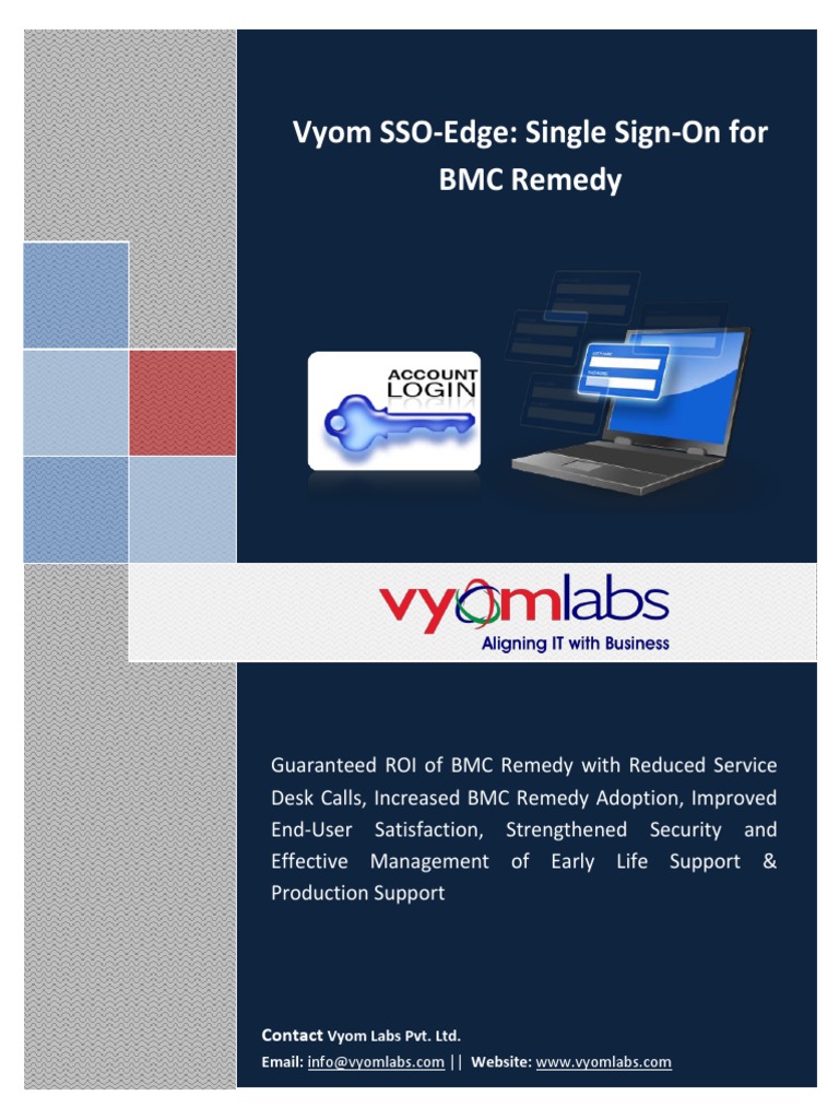 Vyom Labs Solution for Single Sign on for BMC Remedy ITSM | Computer ...