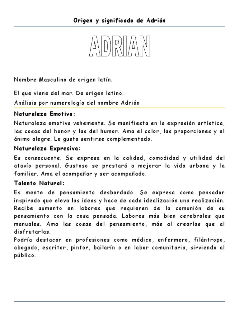 Origen y Significado de Los Nombres | PDF | Trabajo Social | Dios