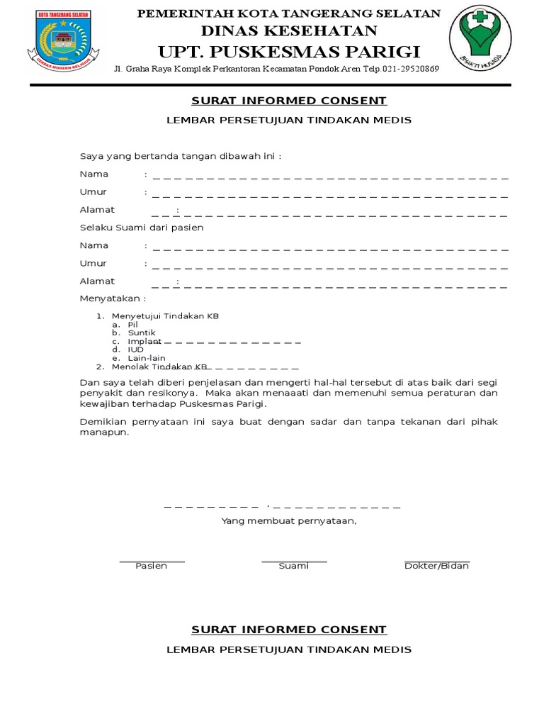 Surat Informed Consent | PDF
