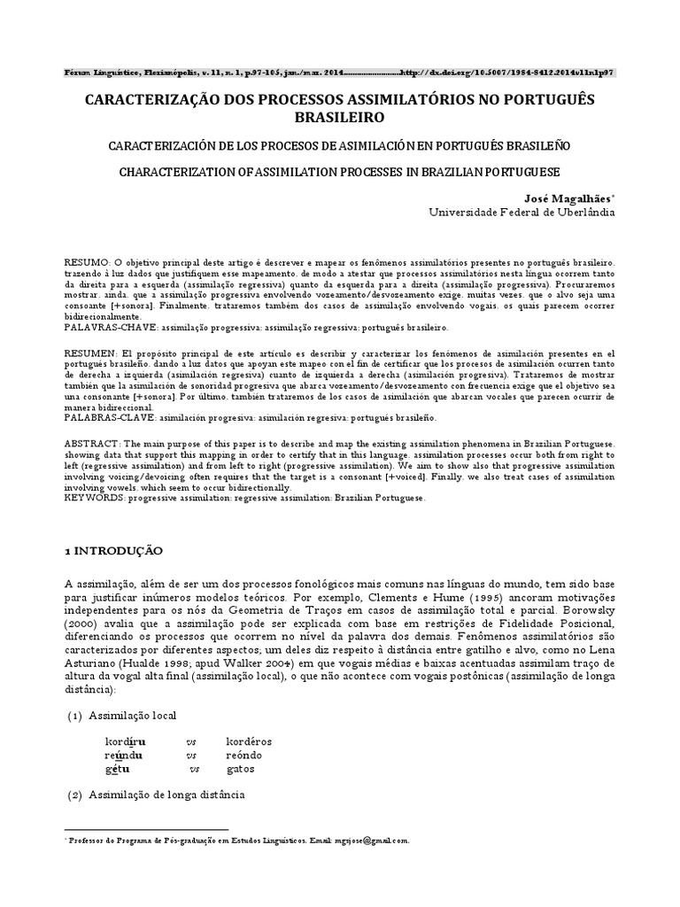 Assimilação Magalhãespdf | PDF | Vogal | Fonologia