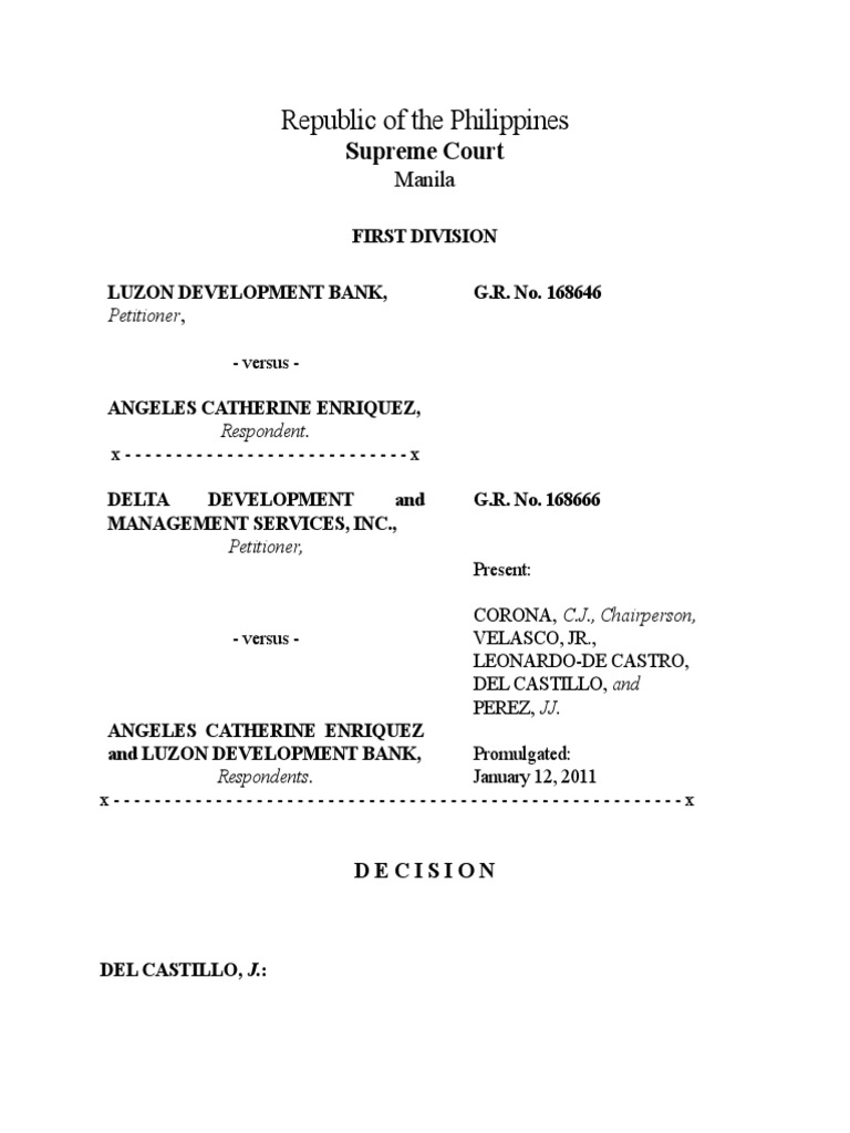 Luzon Development Bank vs. Enriquez | PDF