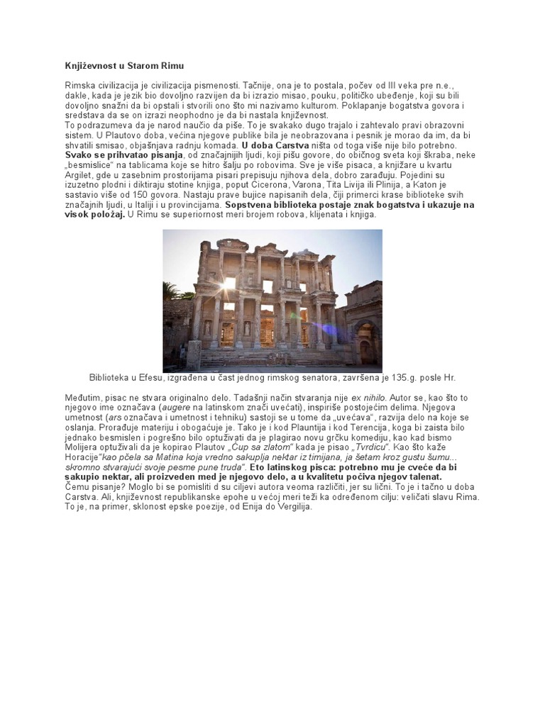Književnost U Starom Rimu | PDF