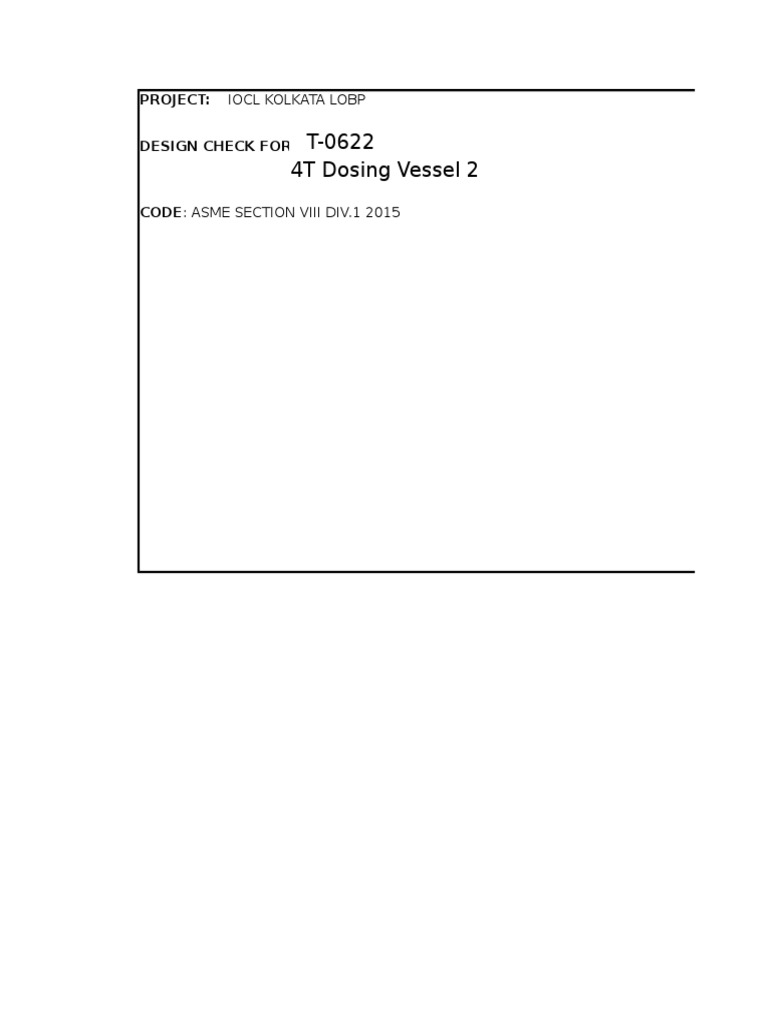 T-0622 4T Dosing Vessel 2: Project: Iocl Kolkata Lobp Design Check For ...