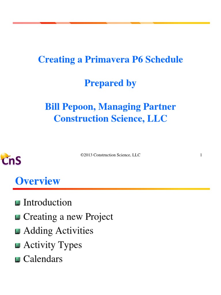 Primavera P6 Manual CNS Free Sample | PDF