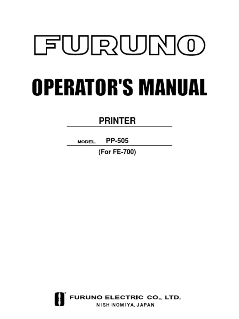 PP505 Printer For FE700 Operator's Manual | PDF | Screw | Fuse (Electrical)