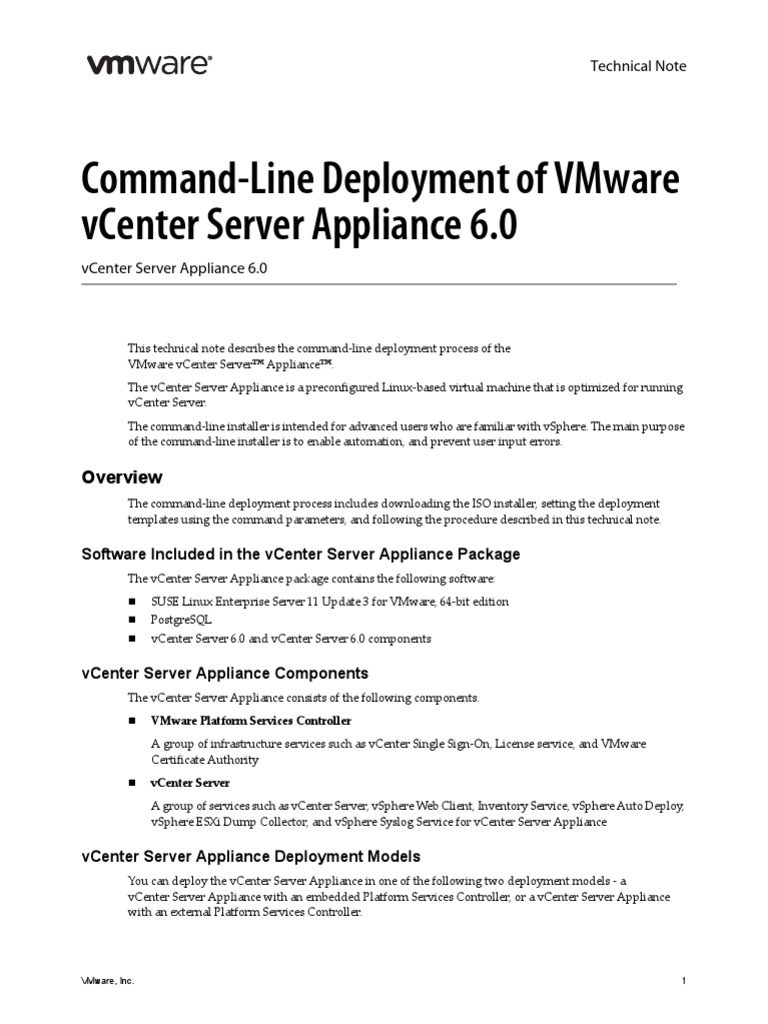 VMware Vsphere 60 Vcenter Server Appliance Cmdline Install | PDF | Ip Address | I Pv6