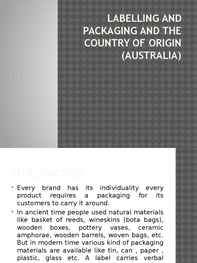 Labelling and Packaging and The Country of Origin | Download Free PDF ...