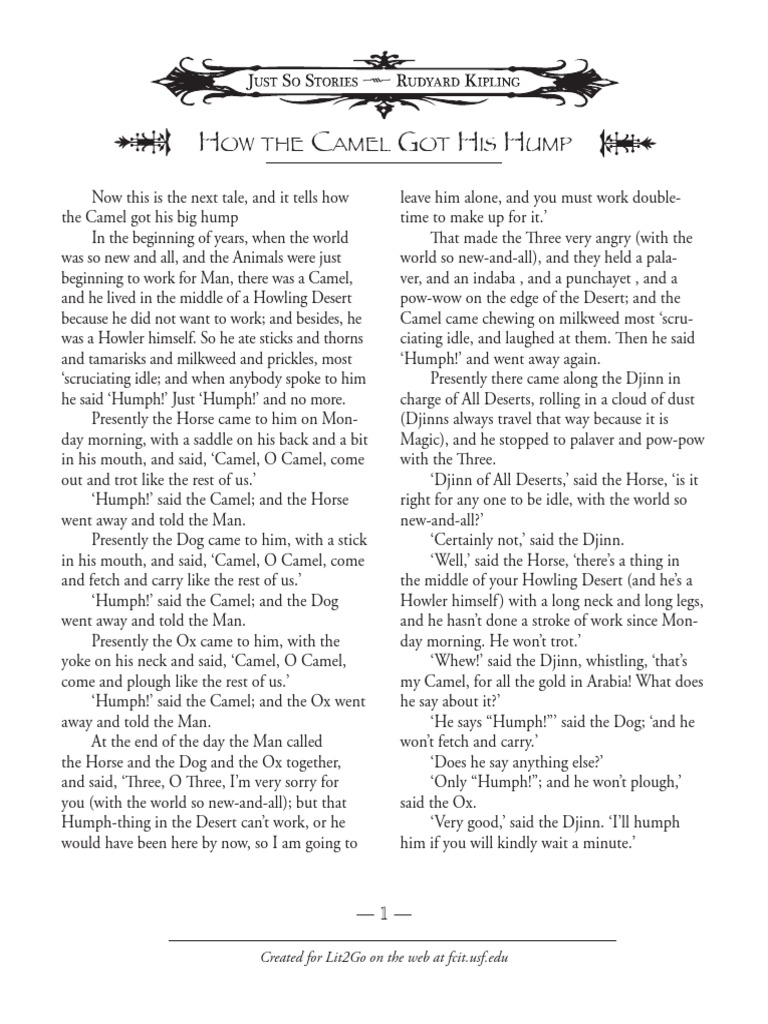 How the Camel Got His Hump | PDF