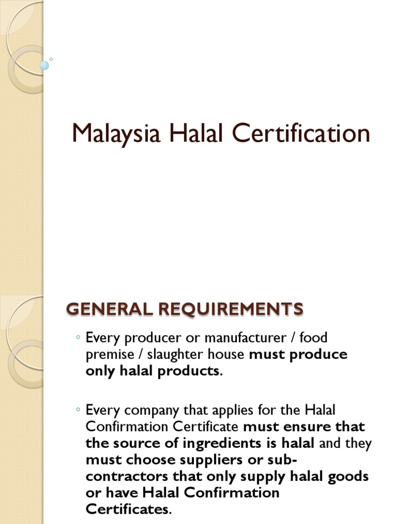 Halal Certification | PDF | Hygiene | Foods
