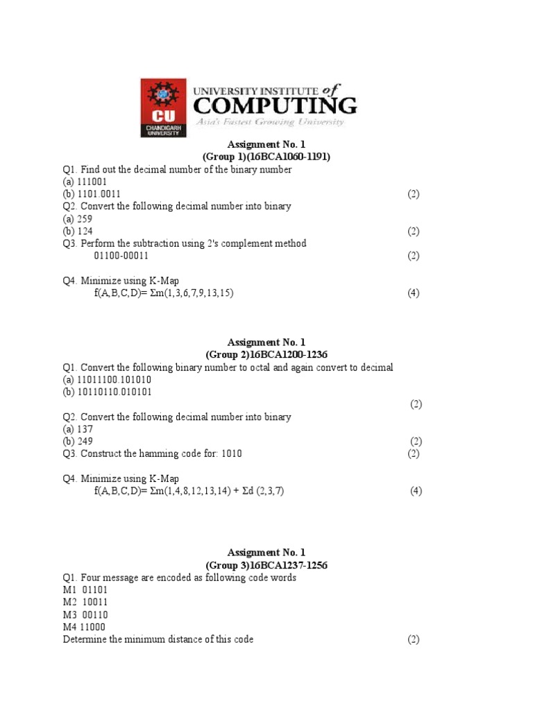 Assignment No 1 DCLD Bca 2C | PDF | Theory Of Computation ...