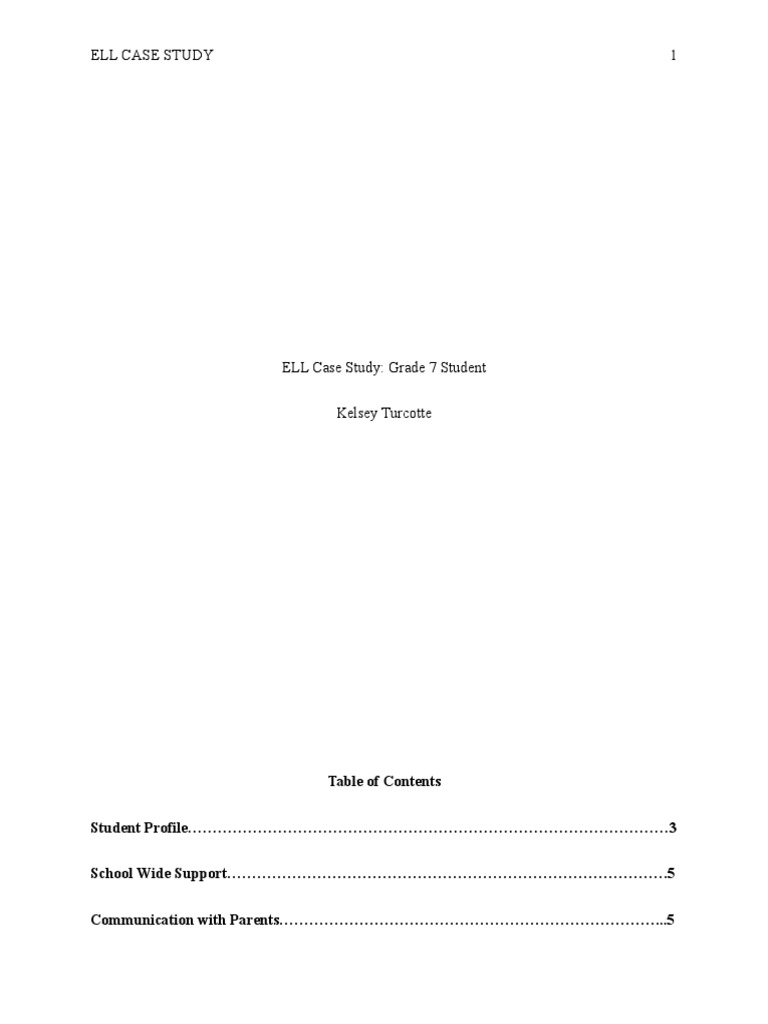 Ell Case Study 1 | PDF | Educational Assessment | English As A Second ...