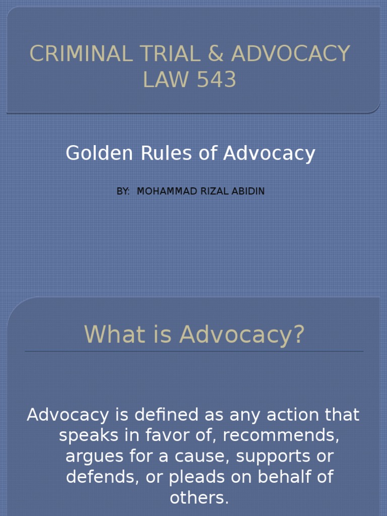 LAW543 Advocacy Rules | PDF | Advocate | Solicitor