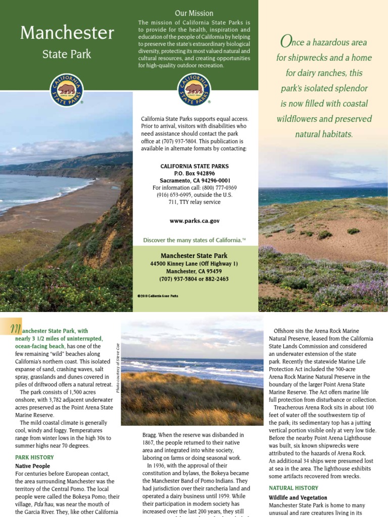 Man Chester State Park Brochure | PDF | California | Shipwrecks