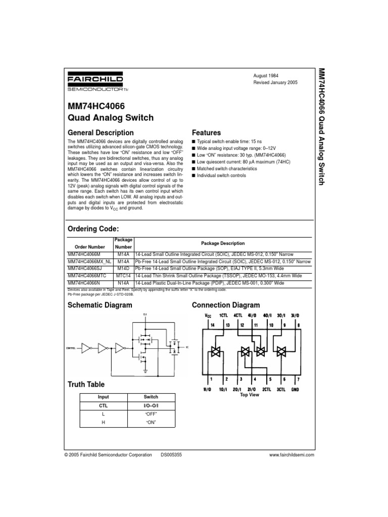 74HC4066 | PDF | Electrical Engineering | Electronics