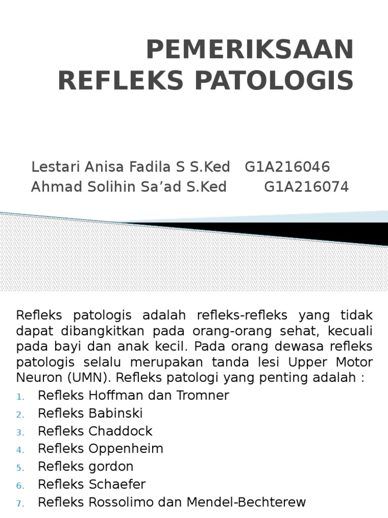 Pemeriksaan Refleks Patologis | PDF