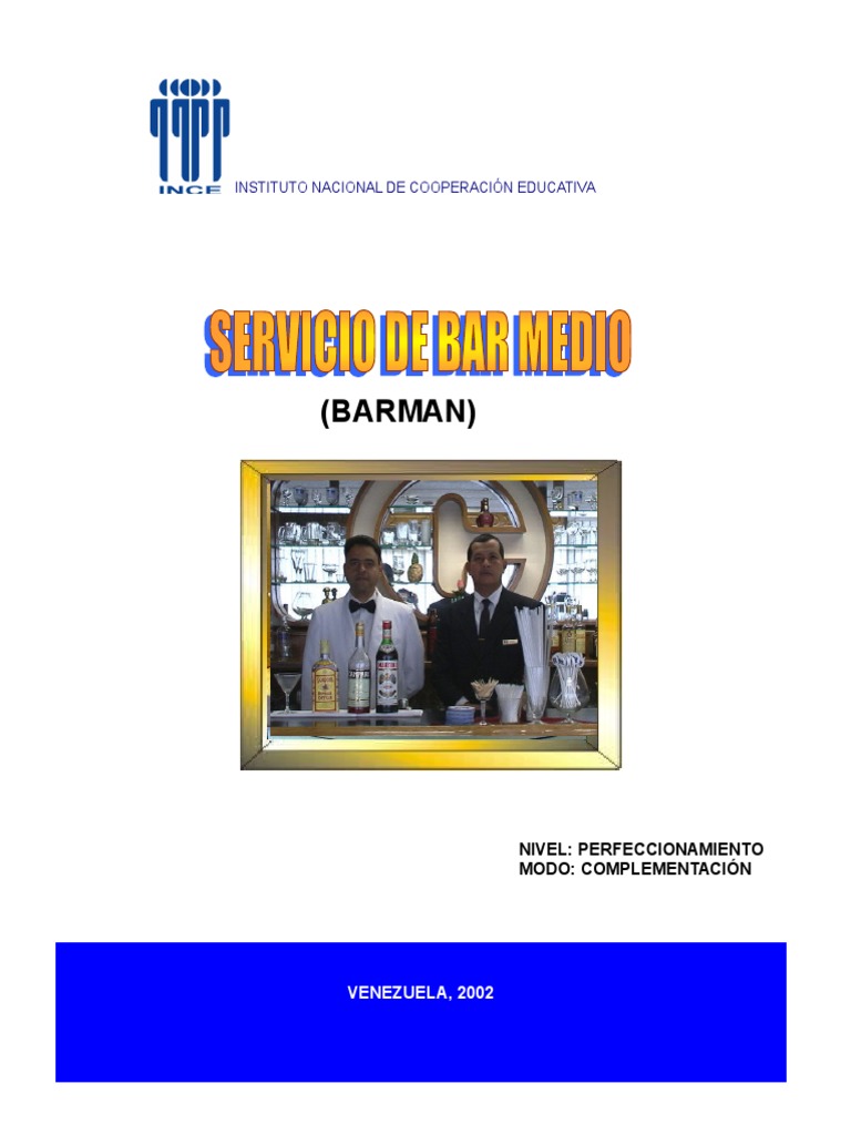 Manual de Bar Medio BARMAN | PDF | Bar | Turismo