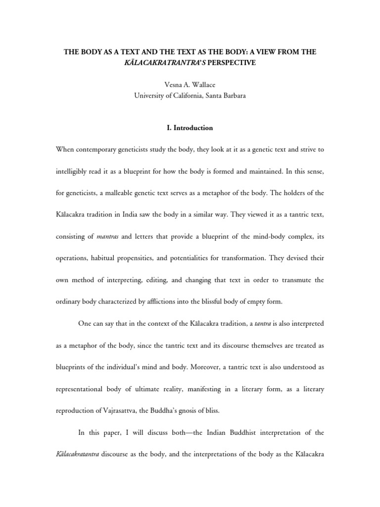 Understanding the Body as Text and Text as Body: Insights from the ...