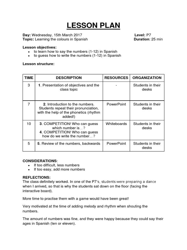 Lesson Plan p7 | PDF