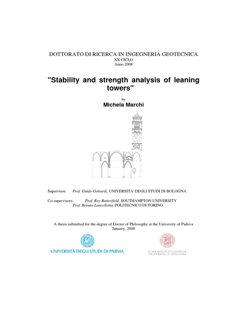 Pisa-Stability and Strength Analysis of Leaning Tower PDF | PDF | Science & Mathematics ...