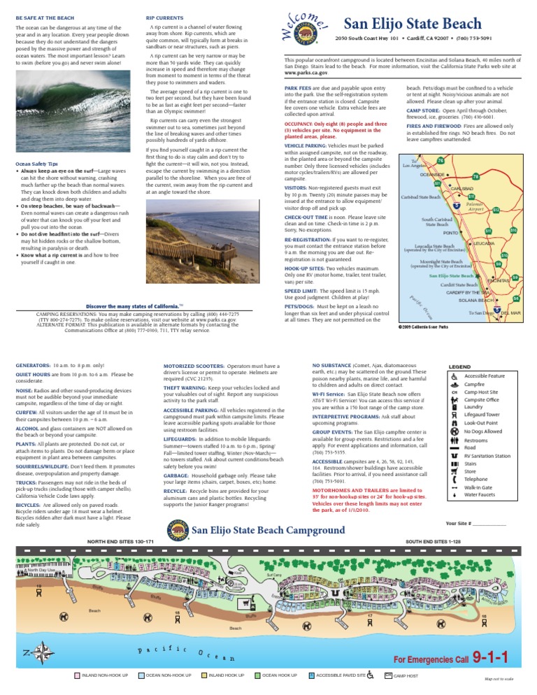 San Elijo State Beach Campground Map | PDF | Campsite | Nature