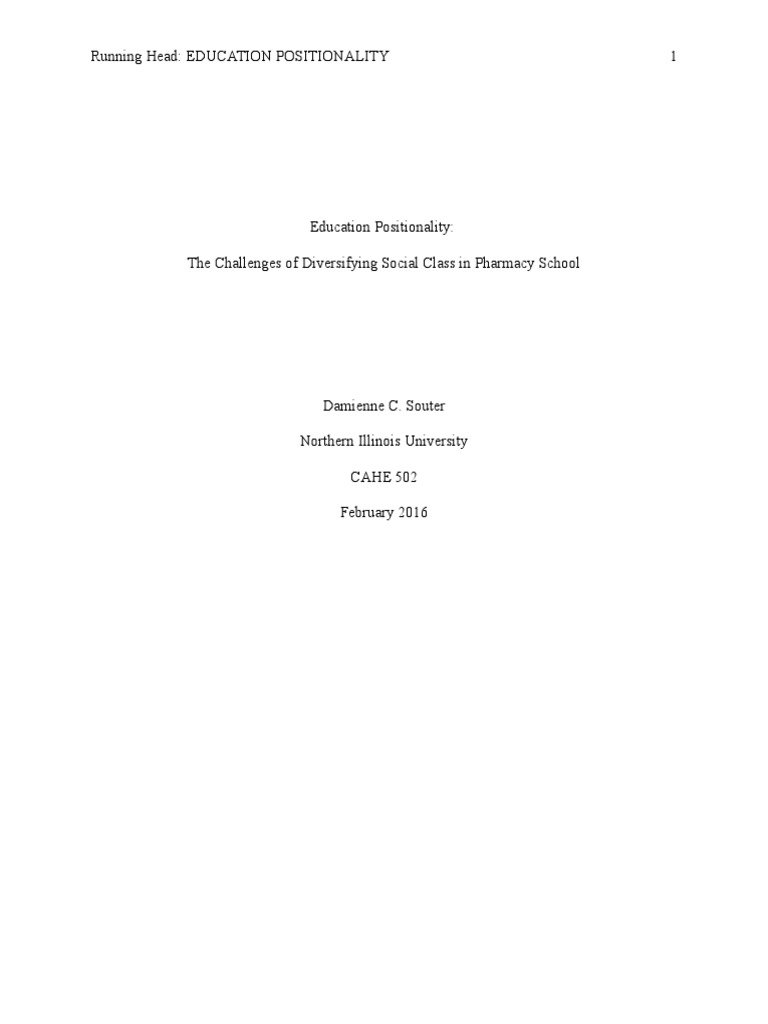 Educational Positionality Paper-Dsouter | PDF | Pharmacy | University ...
