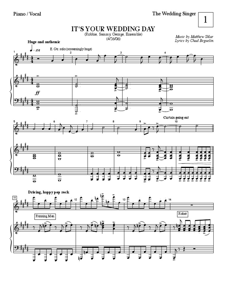 Its Your Wedding Day - The Wedding Singer PDF | PDF