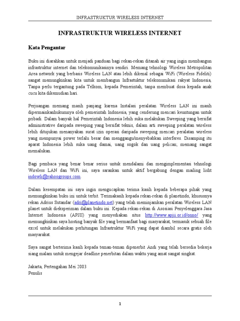 Infrastruktur Wireless Internet | PDF
