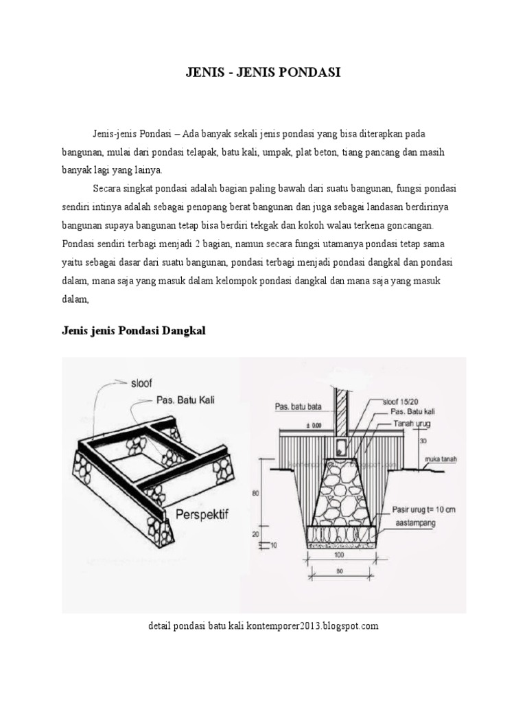 Jenis-Jenis Pondasi untuk Bangunan | PDF | Griya & Taman | Seni