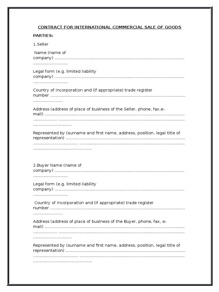 International Sale Contract | PDF | Letter Of Credit | Damages