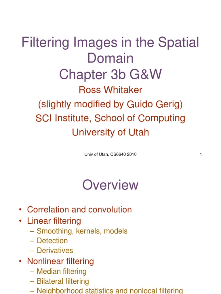 Filtering Images in the Spatial Domain | PDF | Convolution | Median
