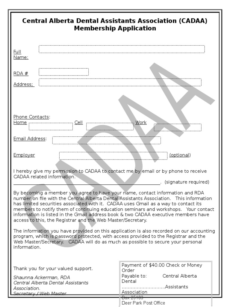 Cadaa Membership | PDF