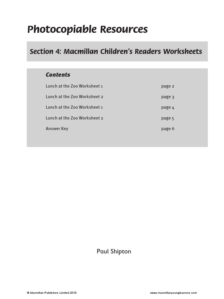 Photocopiable Resources: Section 4: Macmillan Children's Readers ...