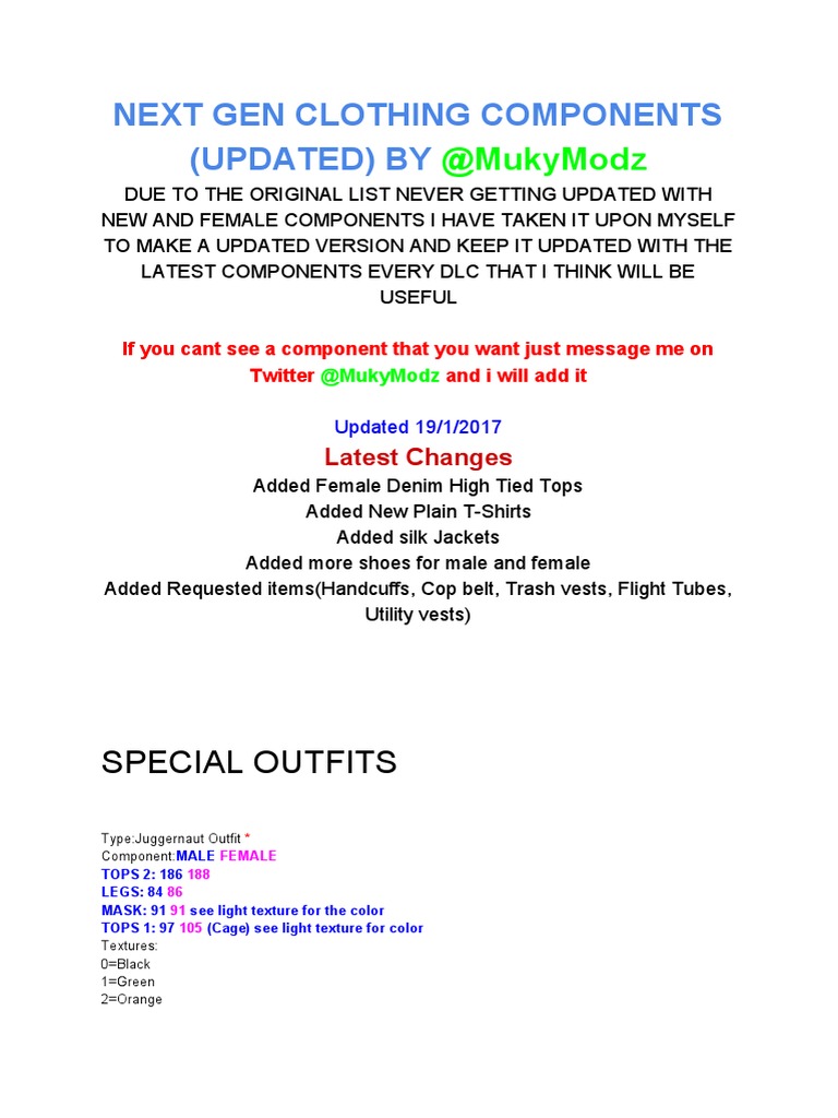 Next Gen Clothing Components | PDF