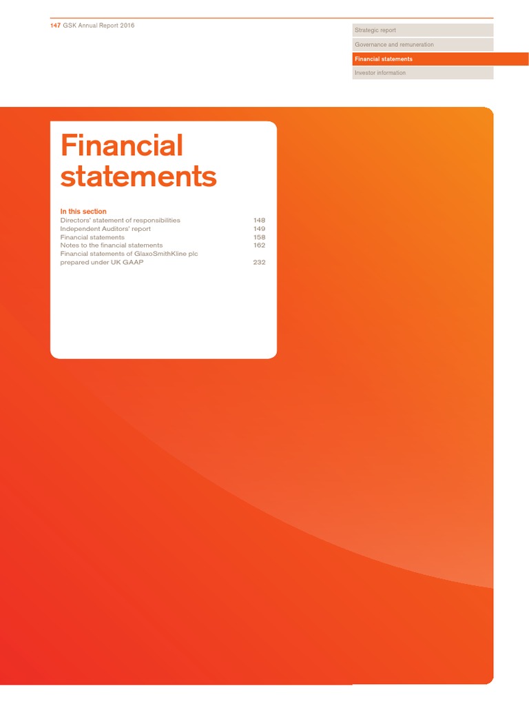 11 GSK - Ar.financial - Statements | Download Free PDF | Financial ...