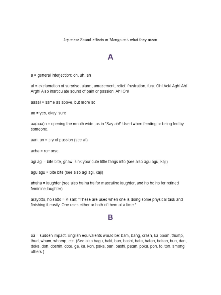 Japanese Sound Effects | PDF | Nature