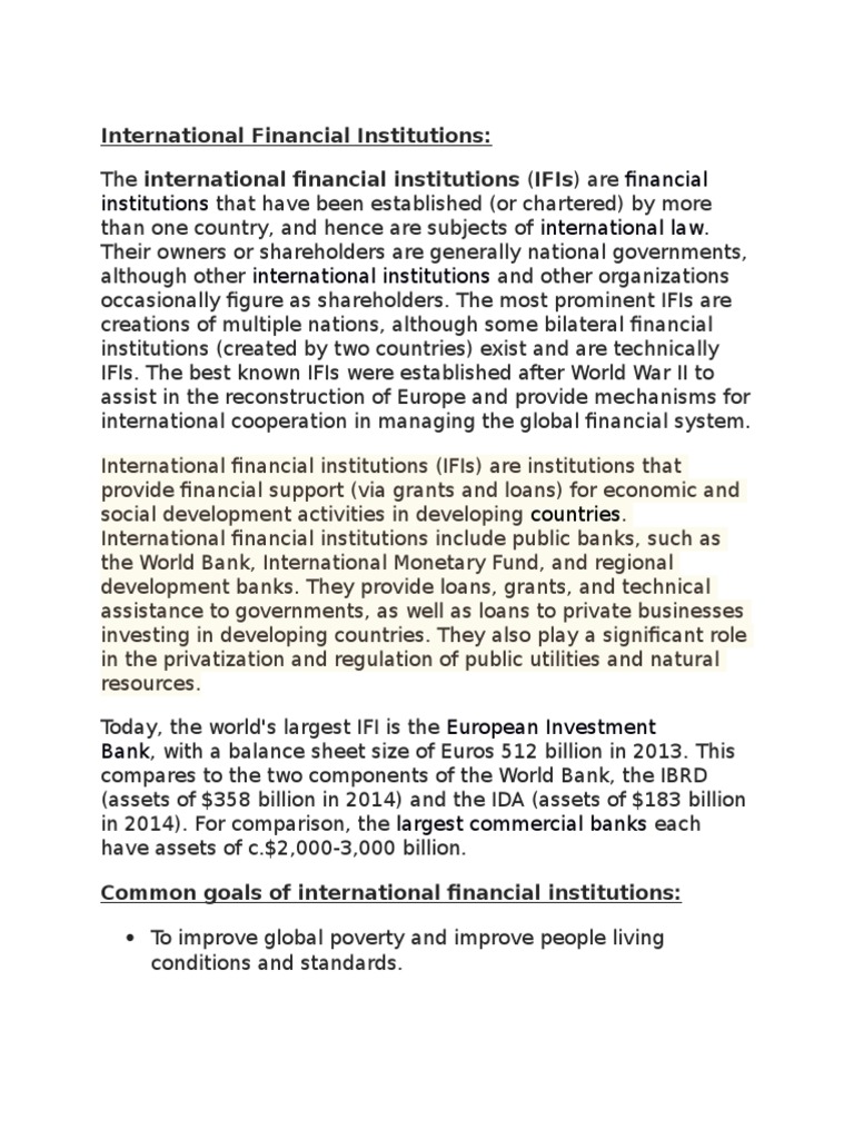 International Financial Institutions | PDF | Asian Development Bank ...