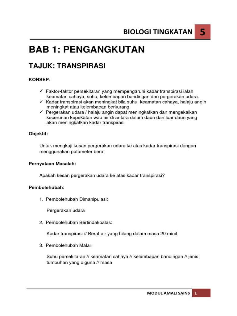 Modul Amali Bio t5 | PDF