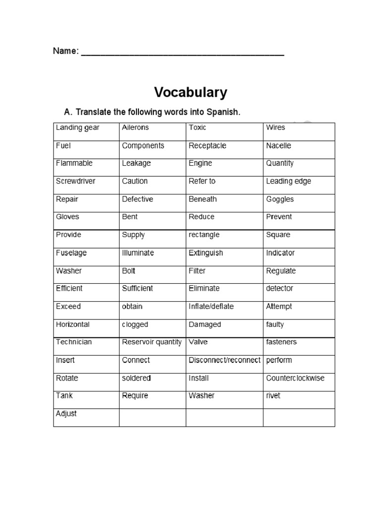 Spanish Translation Exercise | PDF
