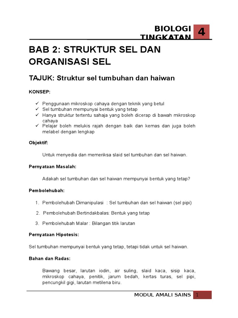 Modul Amali Bio Tingkatan 4 | PDF