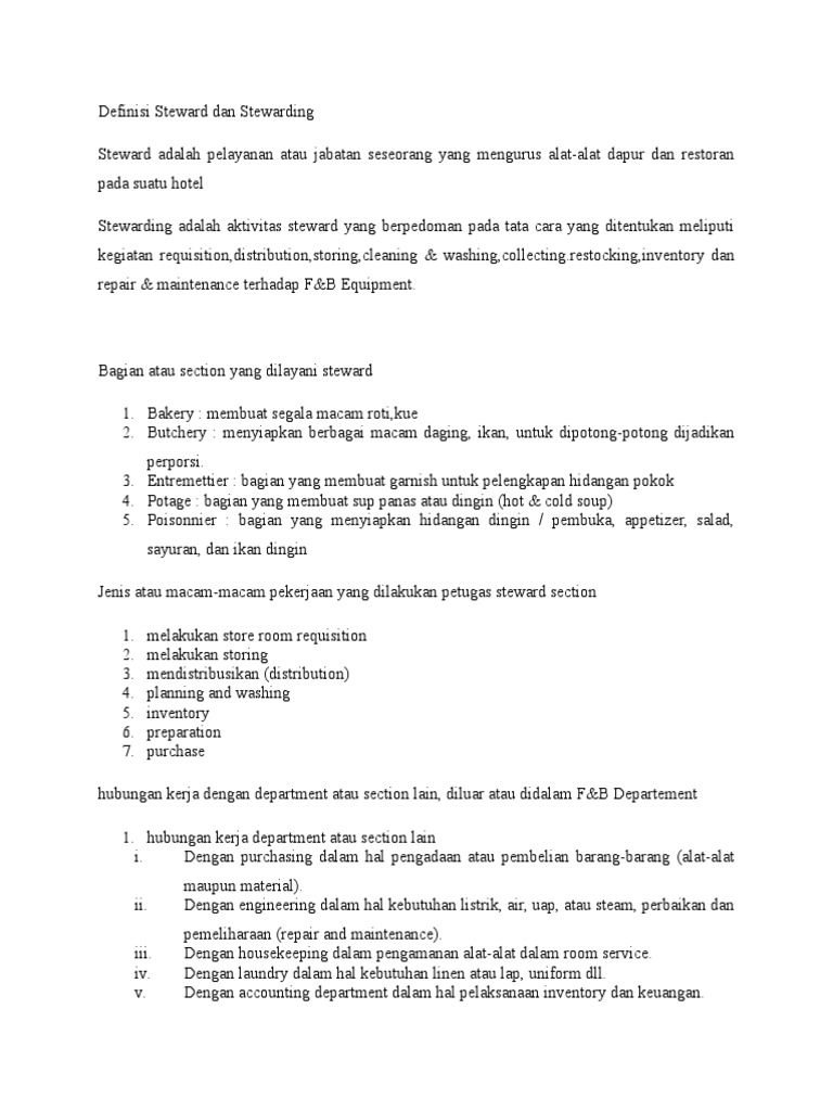Definisi Steward Dan Stewarding | PDF