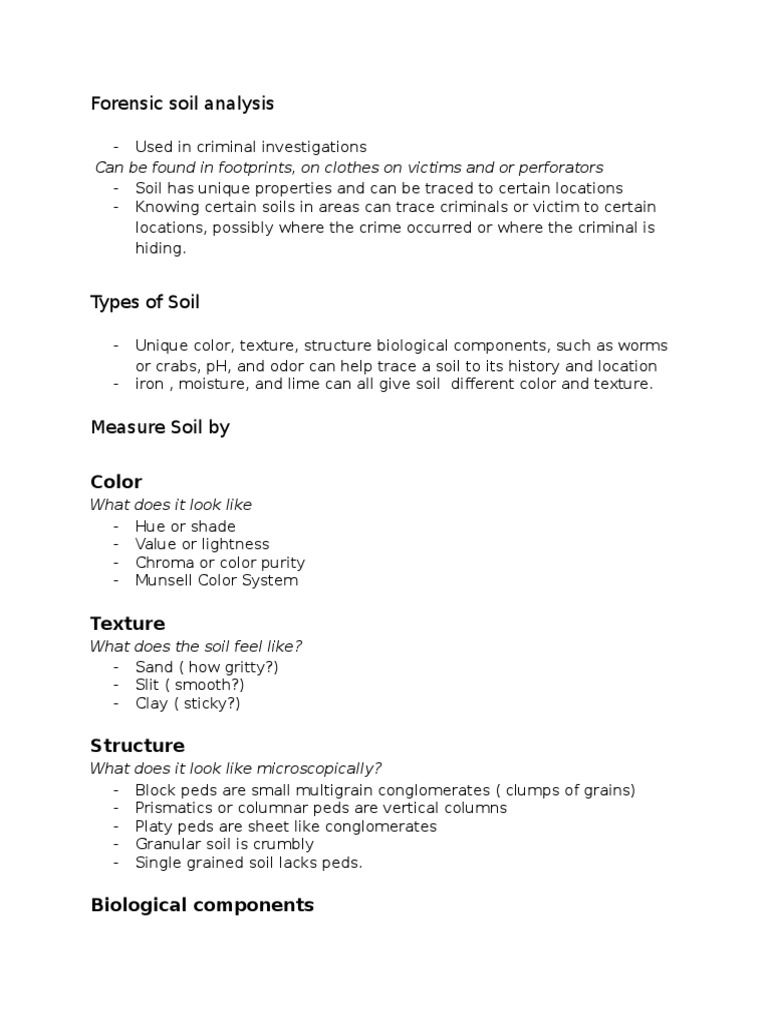 Forensic Soil Analysis Guide | PDF