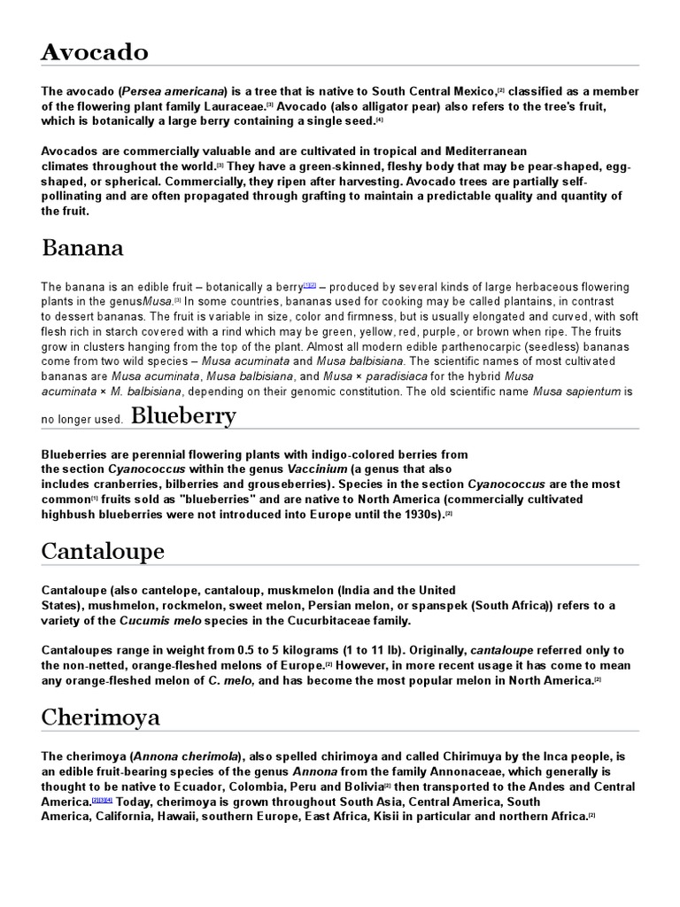 Avocado | PDF | Banana | Avocado