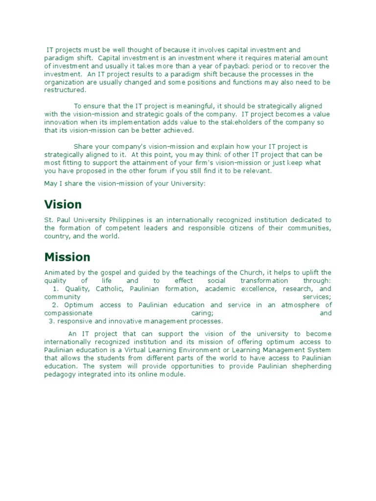Mission Vision | PDF | Massachusetts Institute Of Technology | Goal