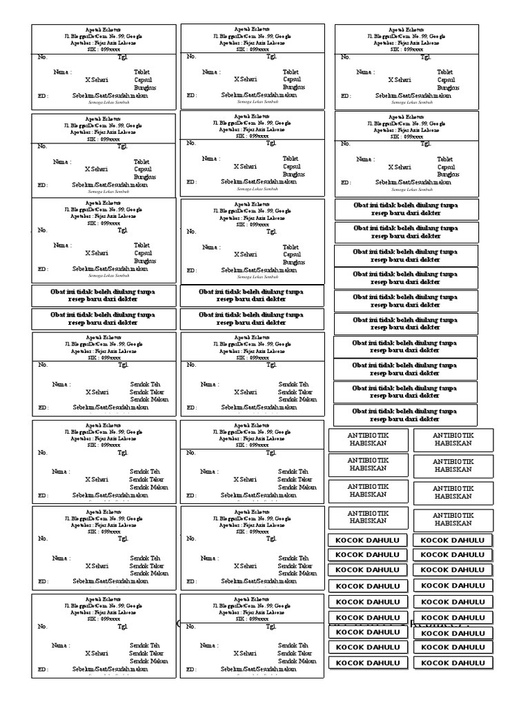 Etiket Dan Label Obat | PDF