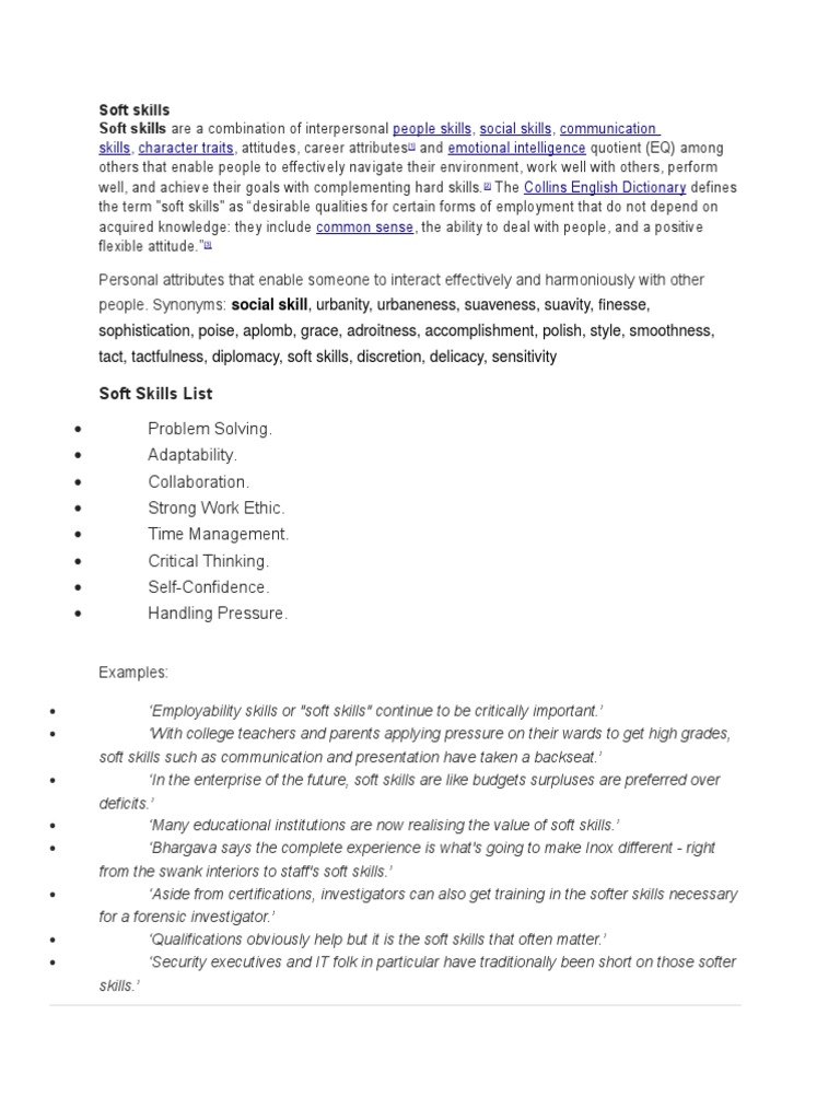 Soft Skills | PDF | Skill | Emotional Intelligence