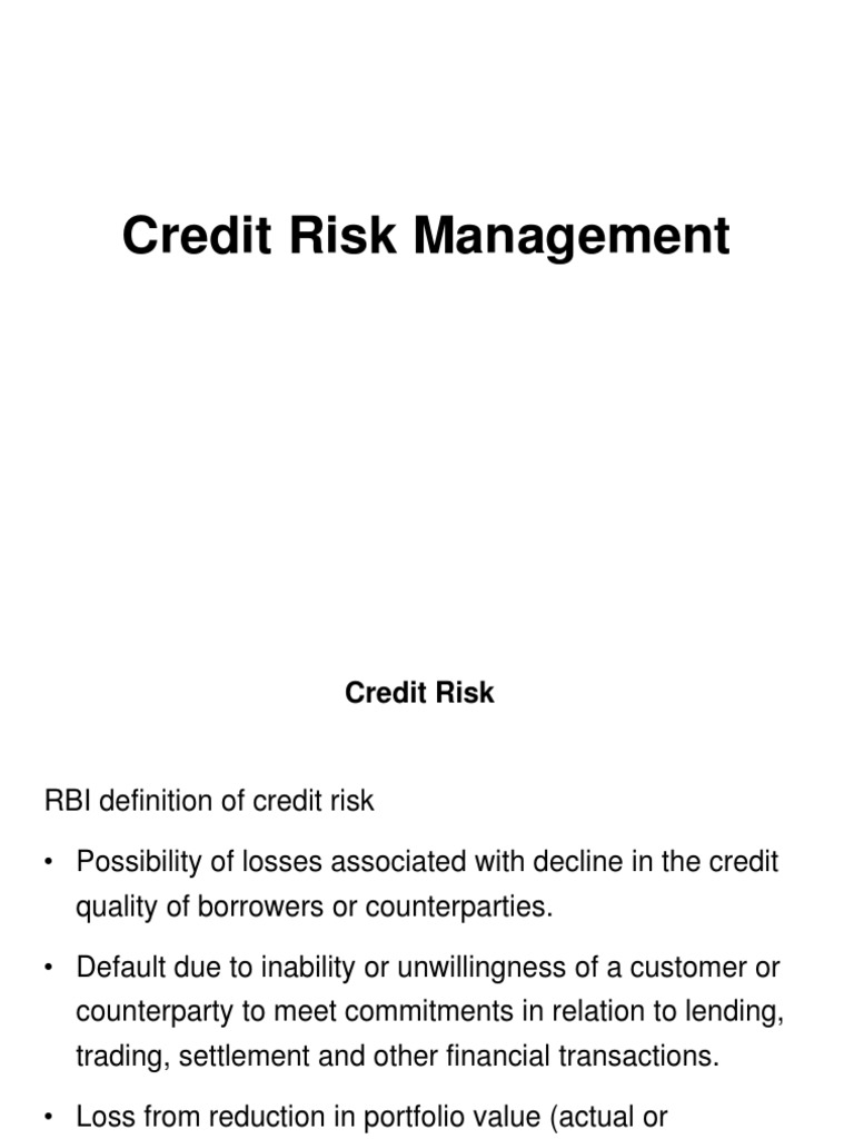 4 - 6-Credit Risk Management PDF | PDF | Credit (Finance) | Credit Risk