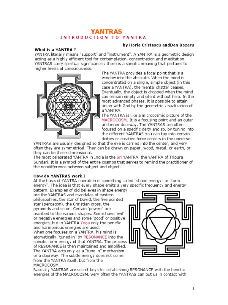 Yantras: Introduction To Yantra | PDF | Yoga | Spirituality