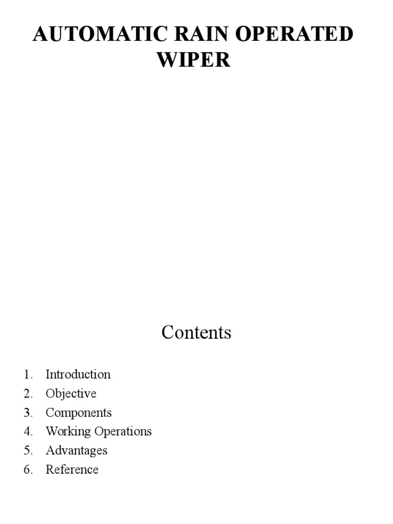 Automatic Rain Operated Wiper | Download Free PDF | Automation | Machines