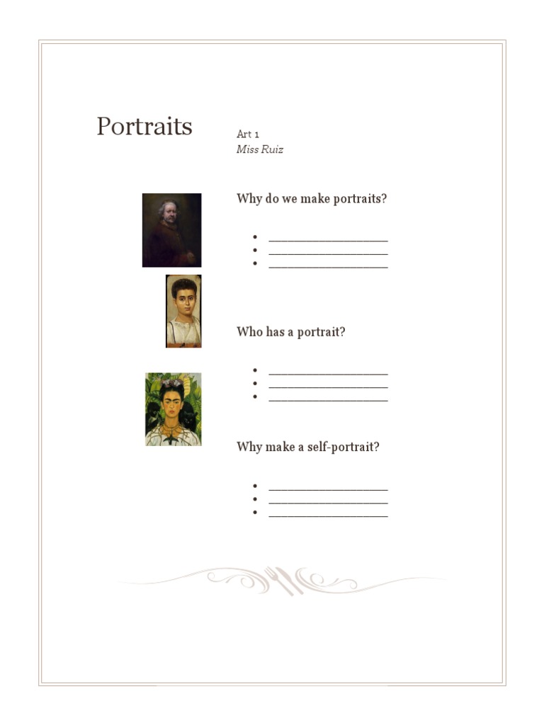 Portrait Unit | PDF | Art | Self-Improvement